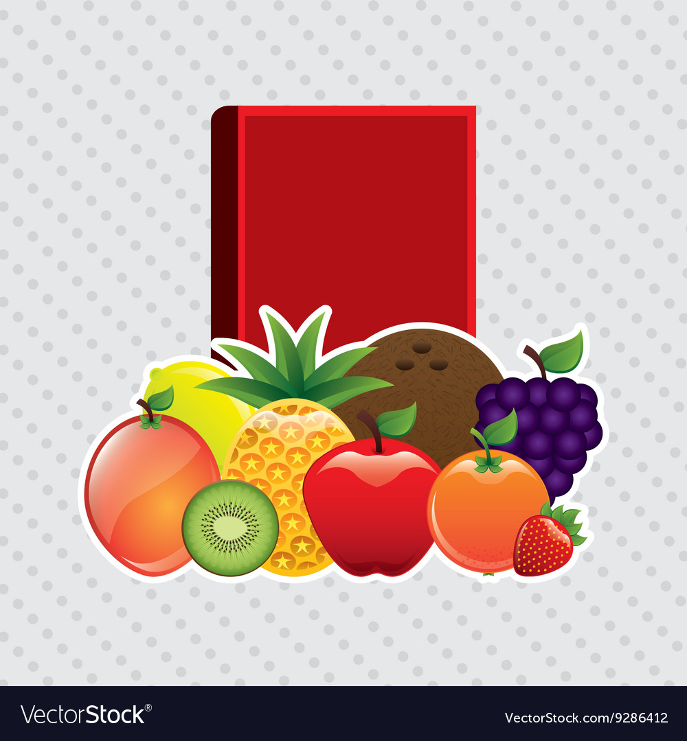 Fruit book design Royalty Free Vector Image - VectorStock
