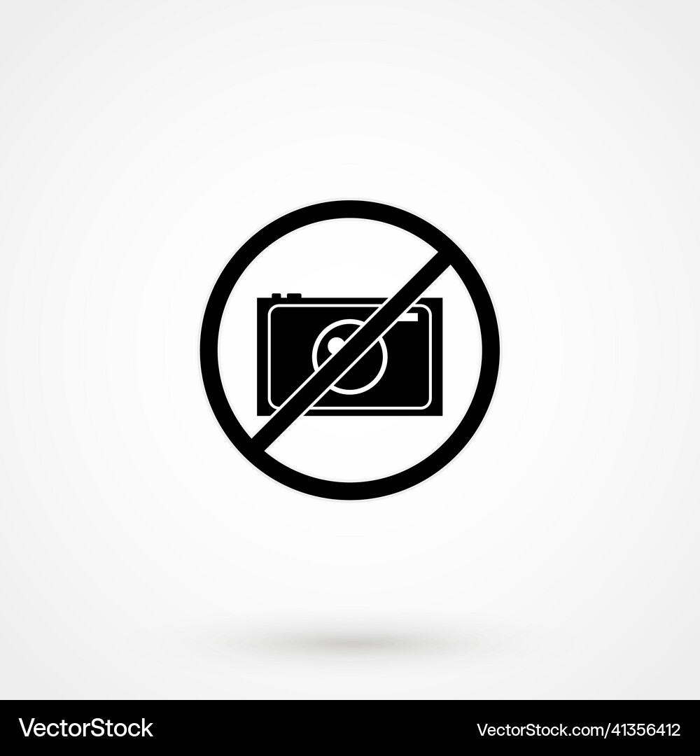 No photo camera sign - black icon Royalty Free Vector Image