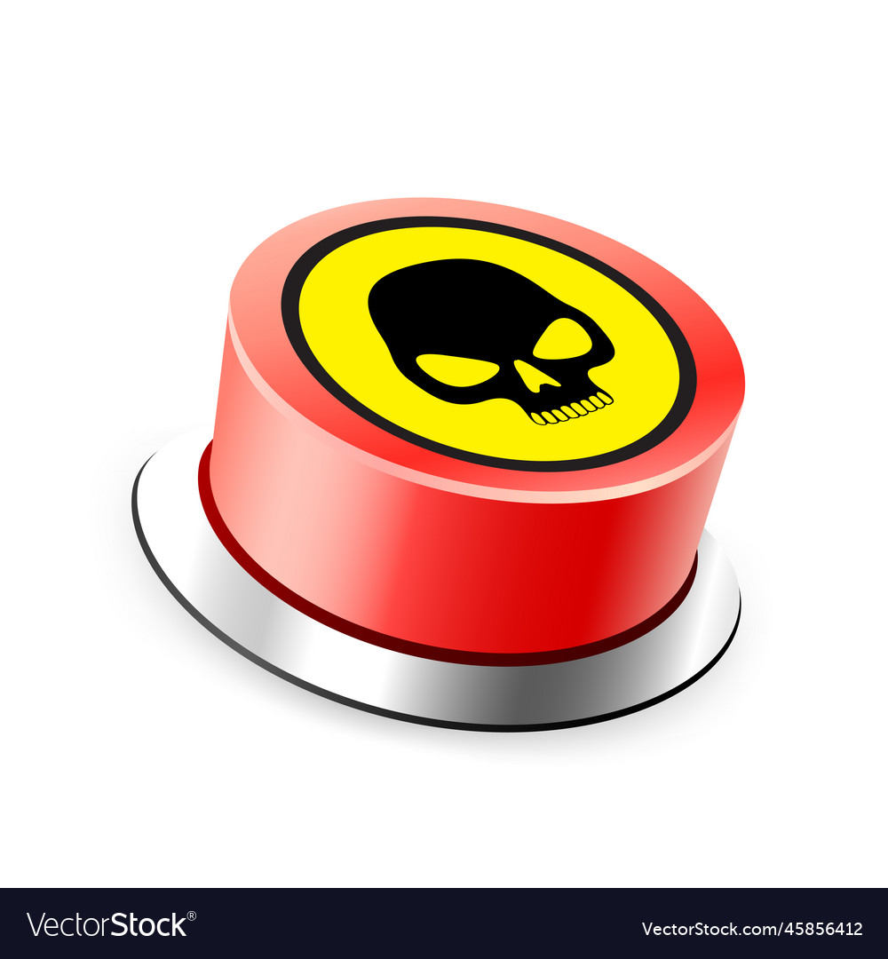 Red button launch death weapon Royalty Free Vector Image
