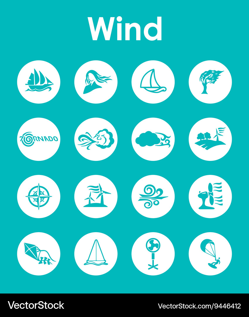 Set of wind simple icons Royalty Free Vector Image
