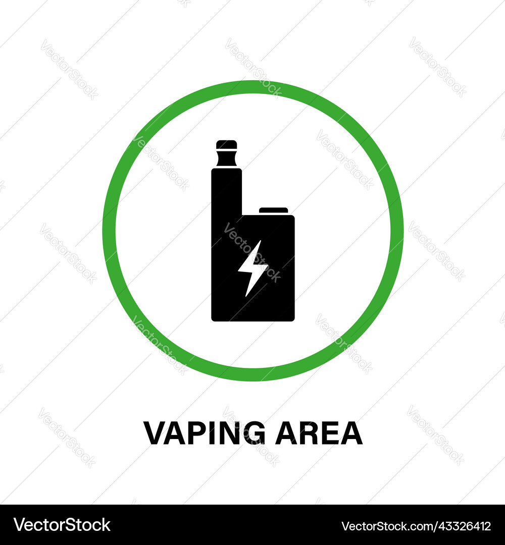 Vape zone place glyph silhouette icon vaping Vector Image
