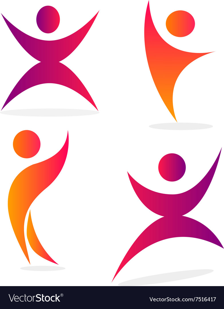 Abstract people icons Royalty Free Vector Image