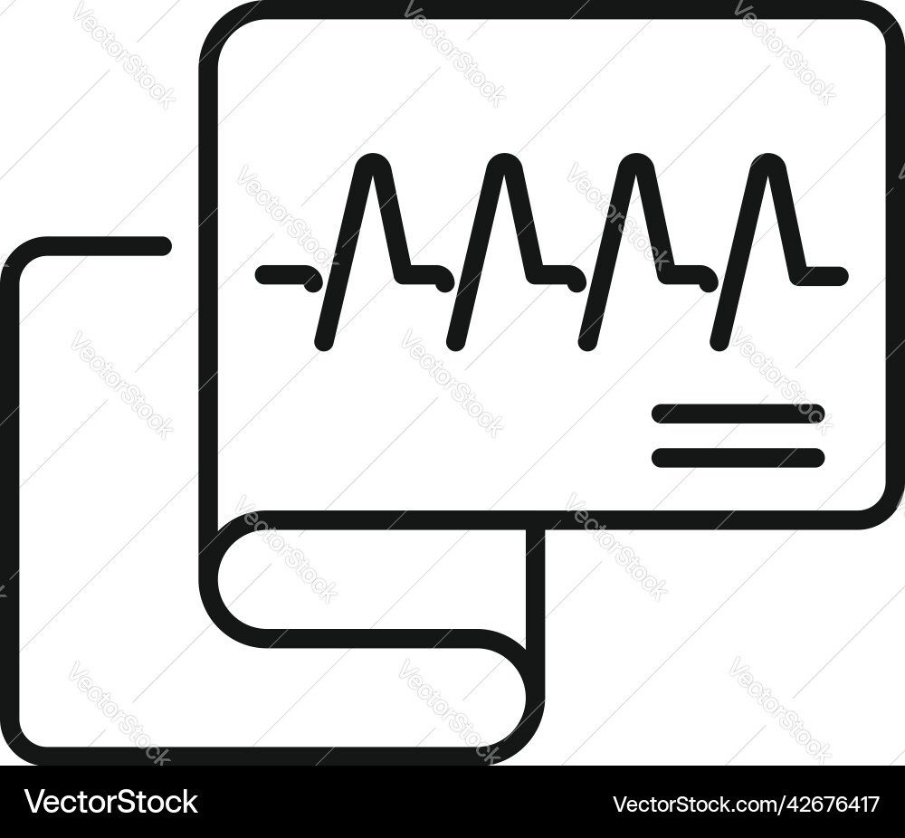 Cardiogram icon outline ecg heart Royalty Free Vector Image