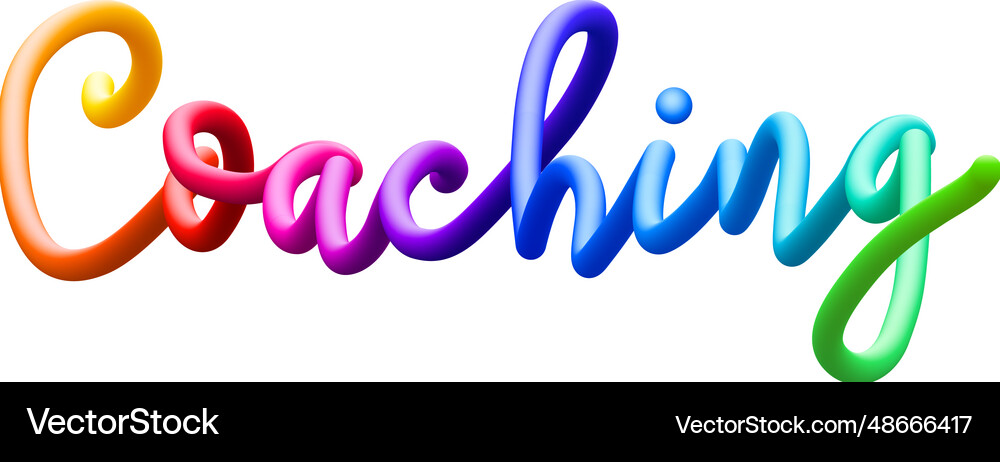 Coaching fluid 3d twist text made of blended Vector Image