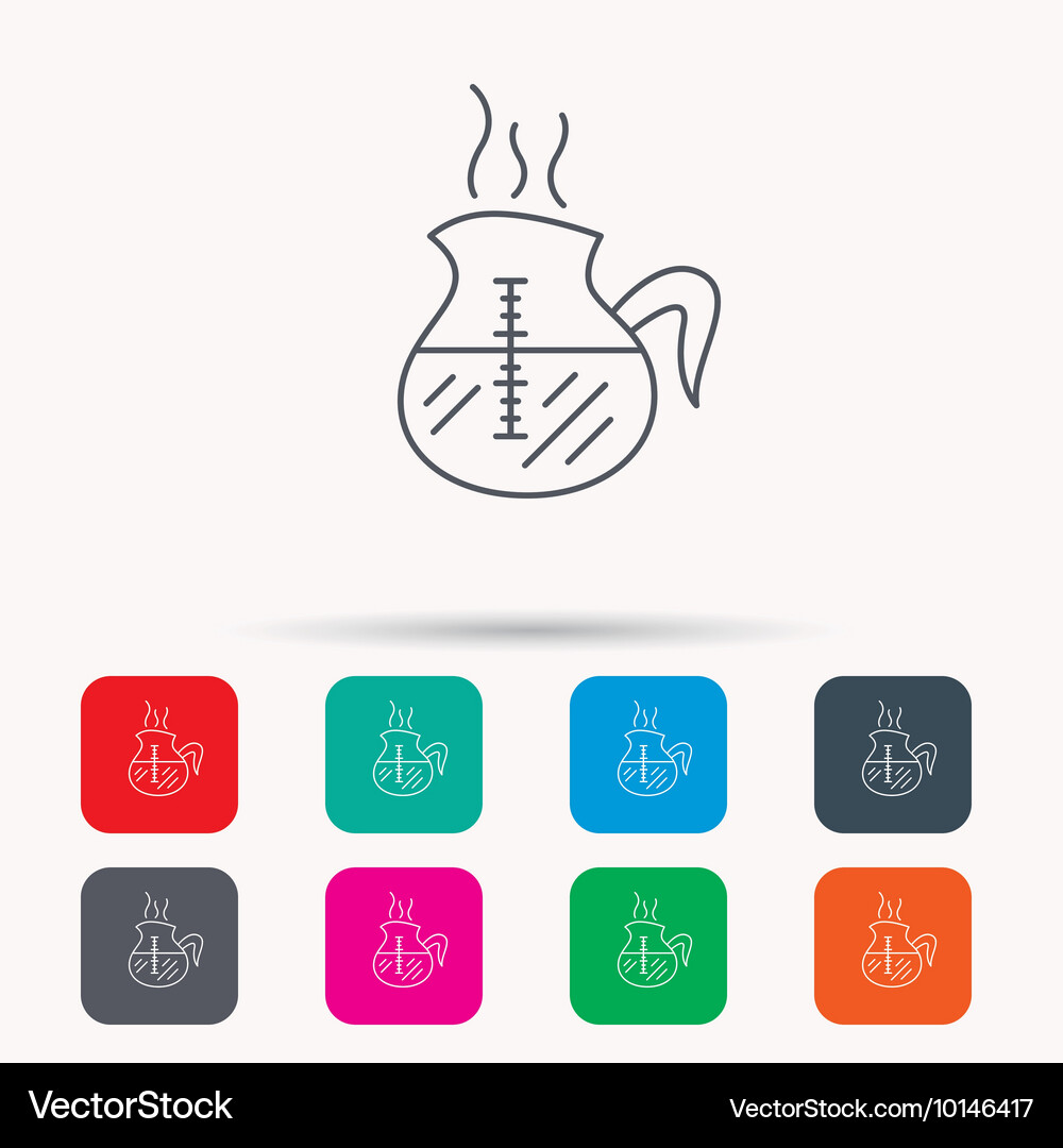 Coffee kettle icon hot drink pot sign Royalty Free Vector