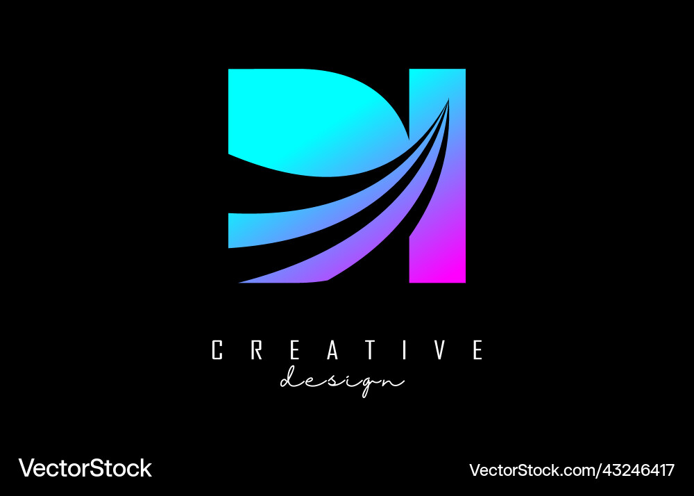 Creative colorful letters di d i logo Royalty Free Vector