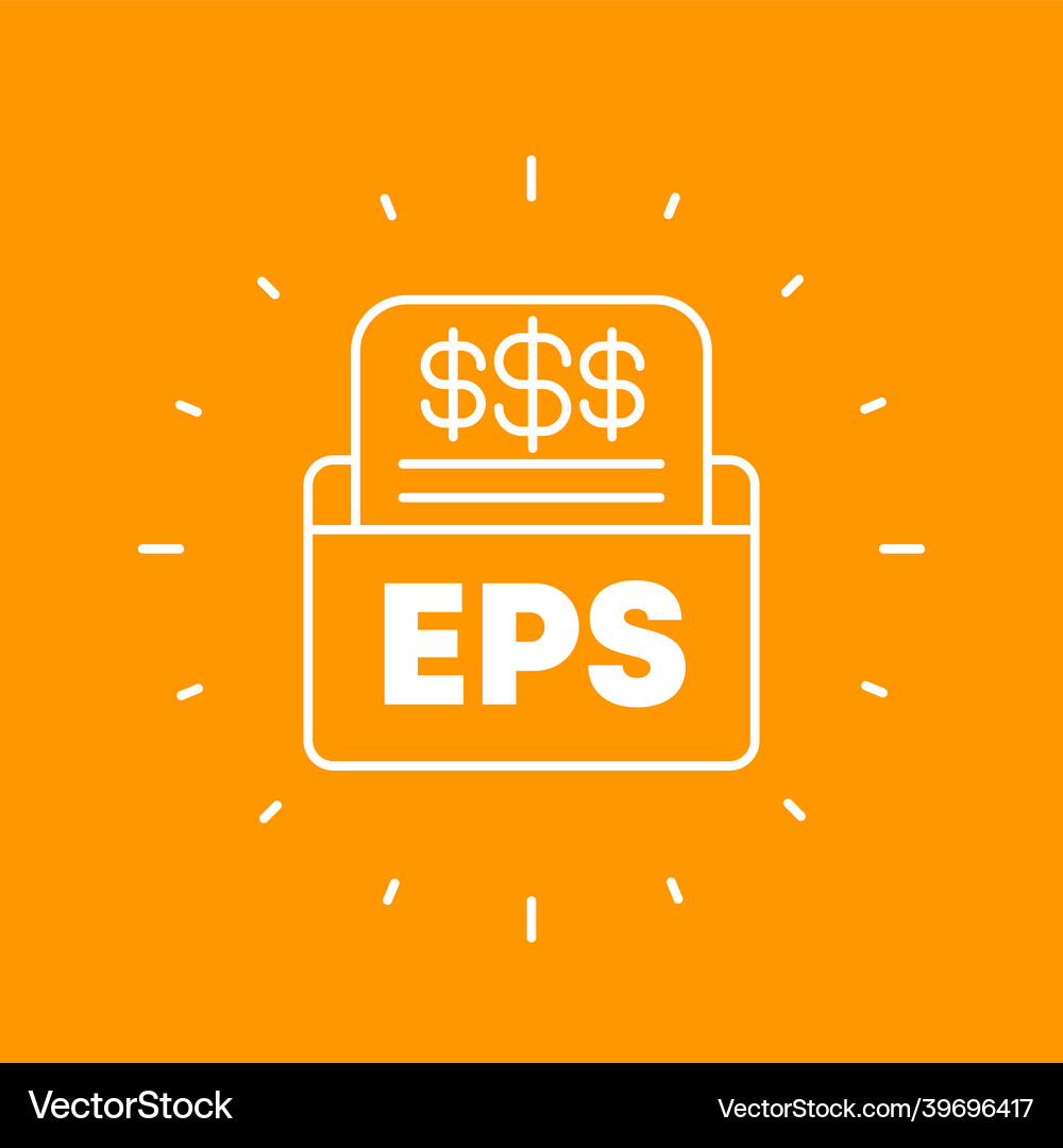 Eps earnings per share financial outline icon Vector Image