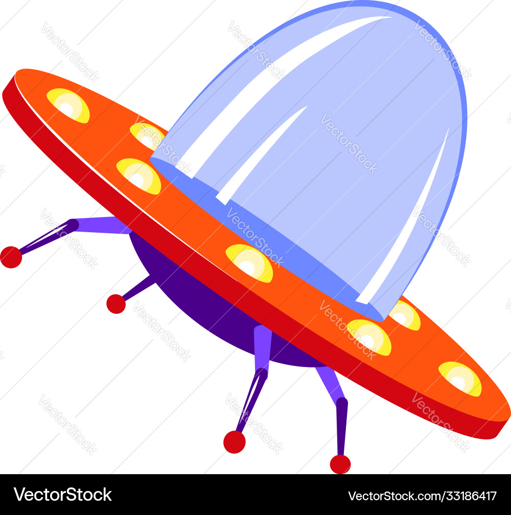 Invasion ufo icon cartoon style Royalty Free Vector Image