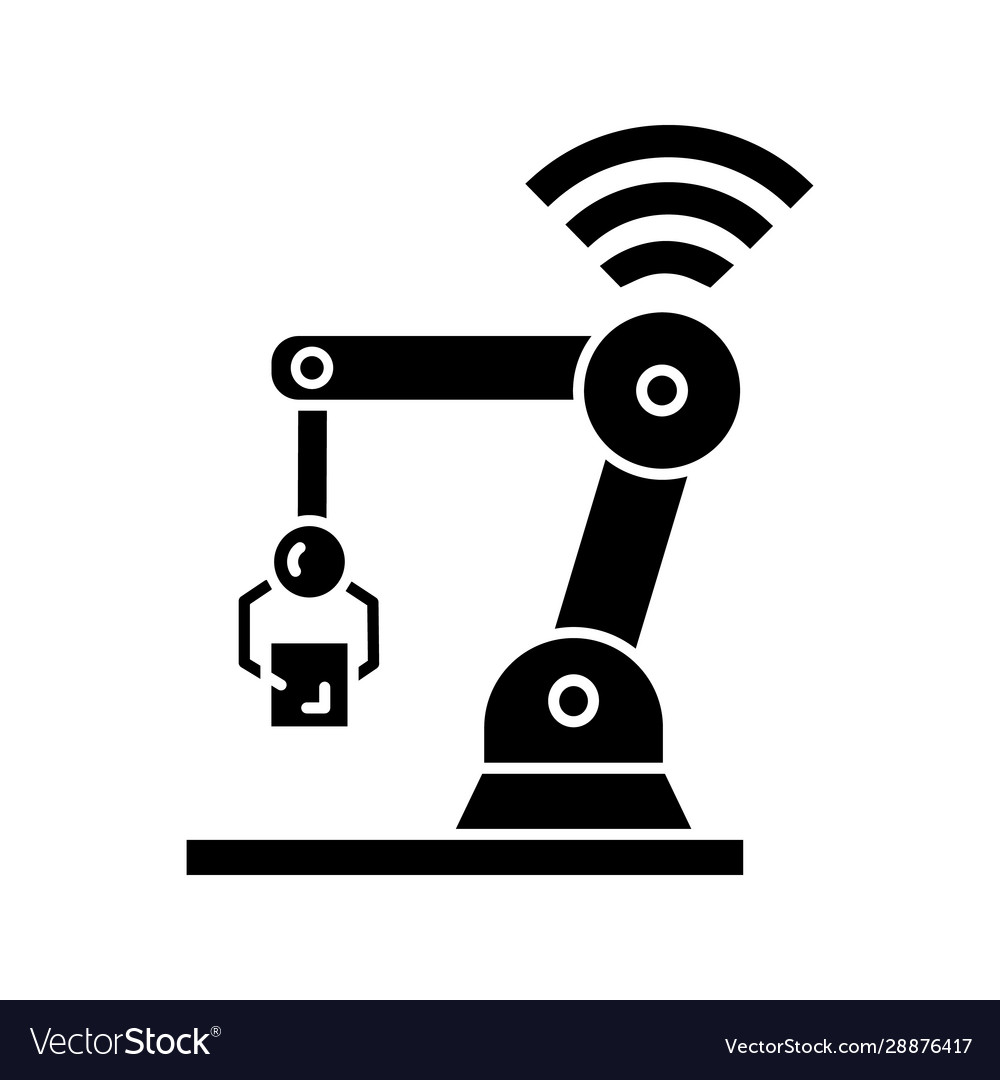 Iot robot glyph icon Royalty Free Vector Image