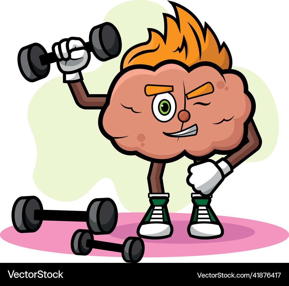 Isolated happy bodybuilder cartoon character Vector Image