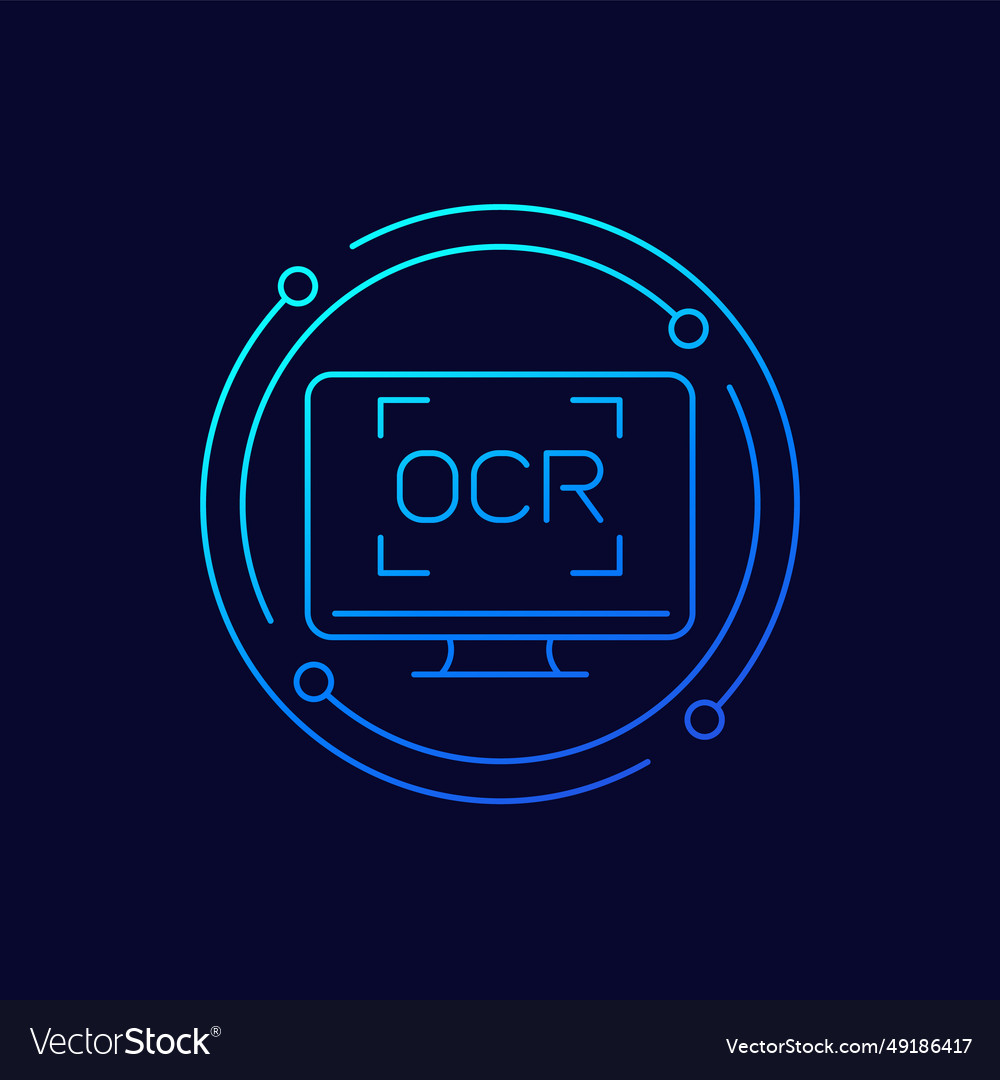 Ocr optical character recognition line icon Vector Image Ocr optical character recognition line icon Vector Image