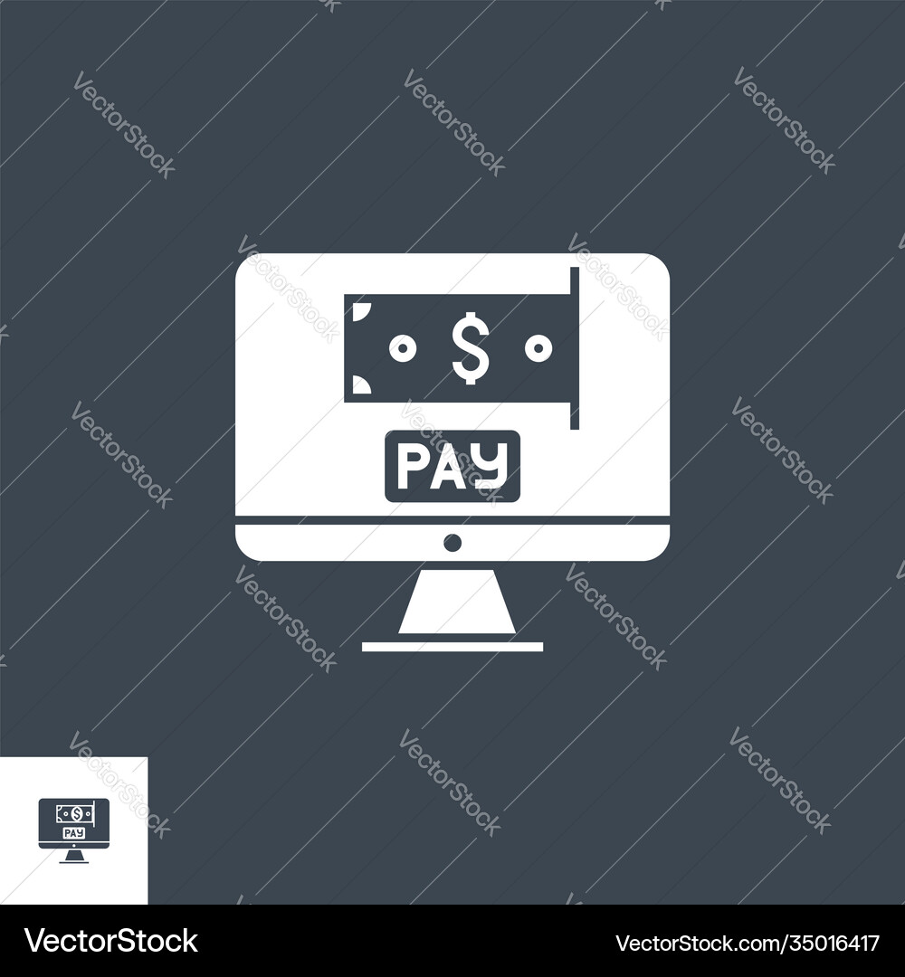 On pay related glyph icon Royalty Free Vector Image