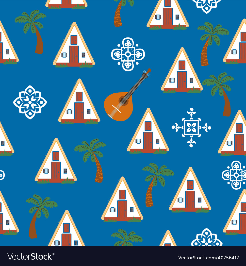 Palheiro portuguese traditional house triangular Vector Image Palheiro portuguese traditional house triangular Vector Image