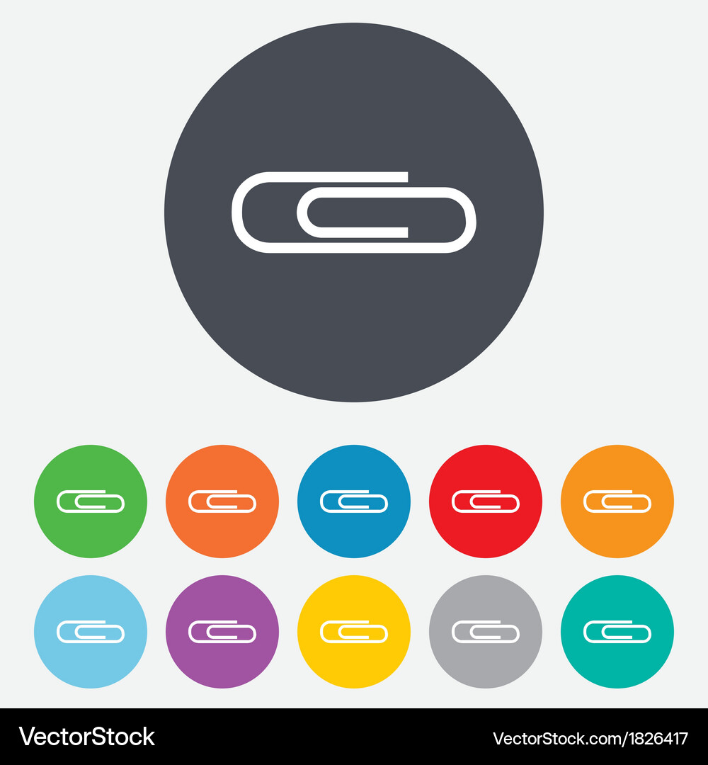Paper clip sign icon symbol Royalty Free Vector Image