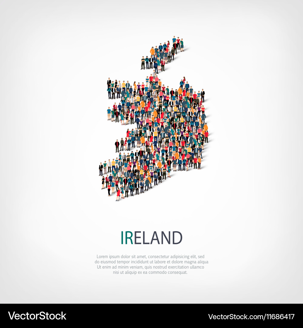 People map country ireland Royalty Free Vector Image