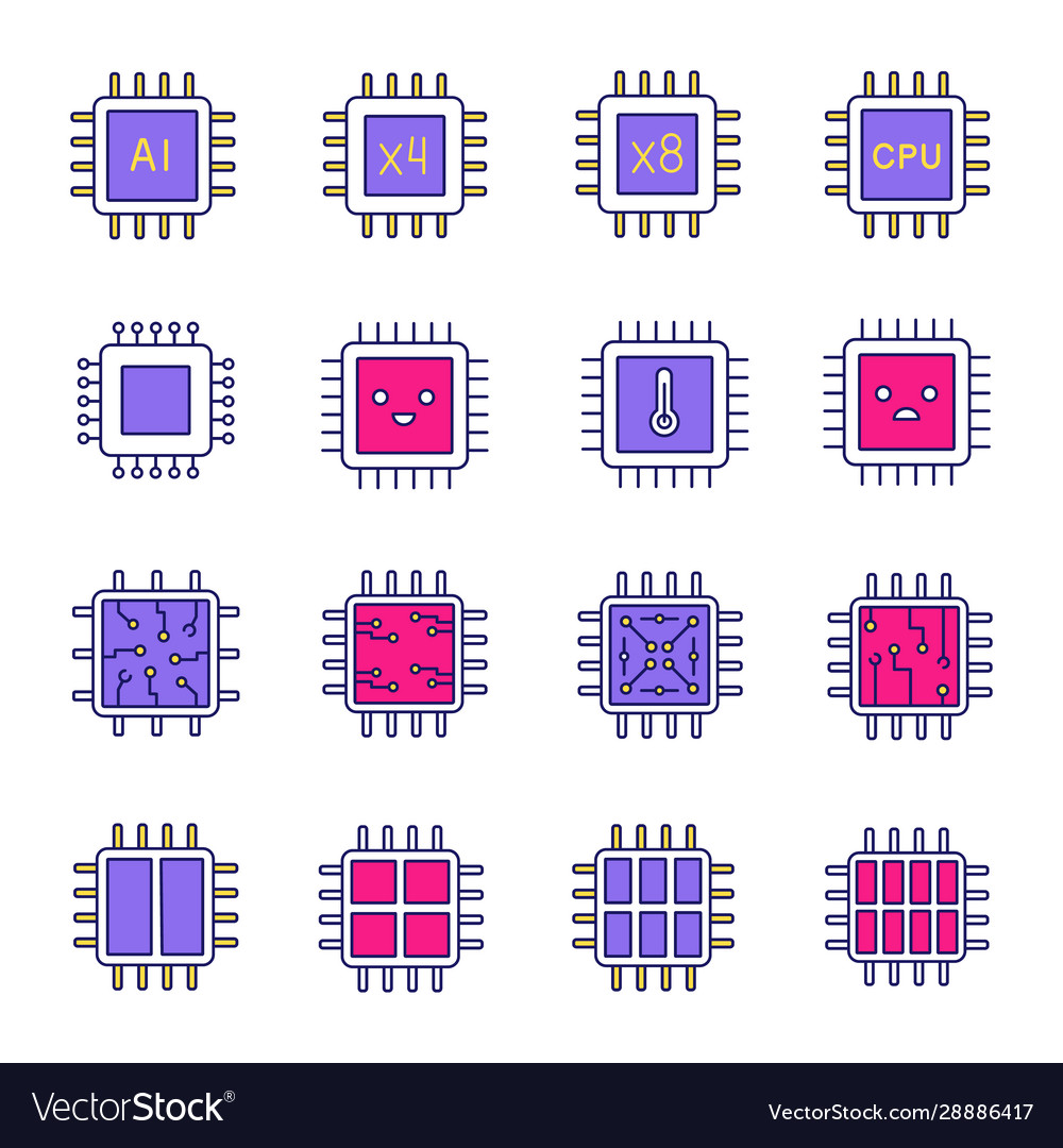 Processors color icon Royalty Free Vector Image