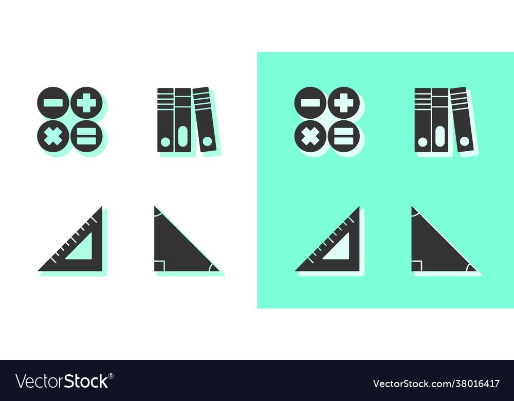 Set triangle math calculator triangular ruler Vector Image