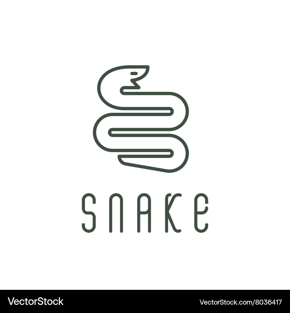 Snake with a linear trending flat style logo Vector Image