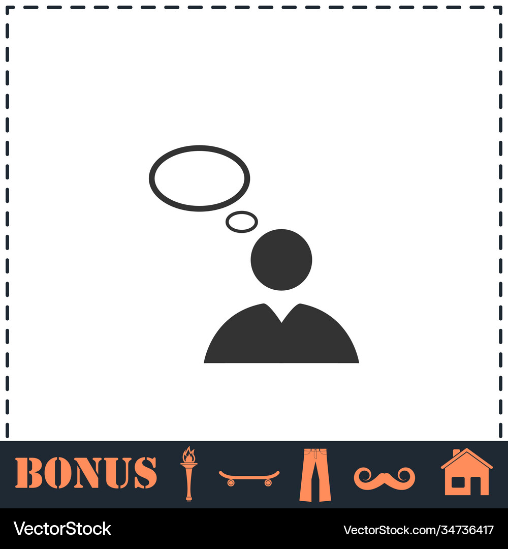 Thought icon flat Royalty Free Vector Image - VectorStock