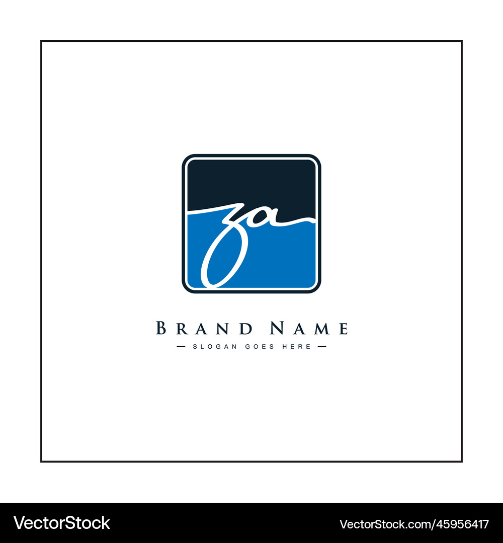 Za handwritten signature logo - template Vector Image