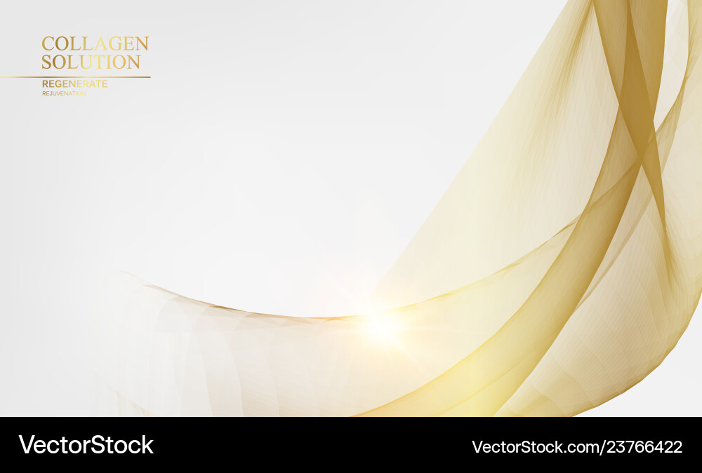 Abstract card with golden flow over gray Vector Image