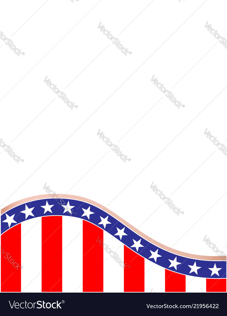 American flag wave pattern frame Royalty Free Vector Image
