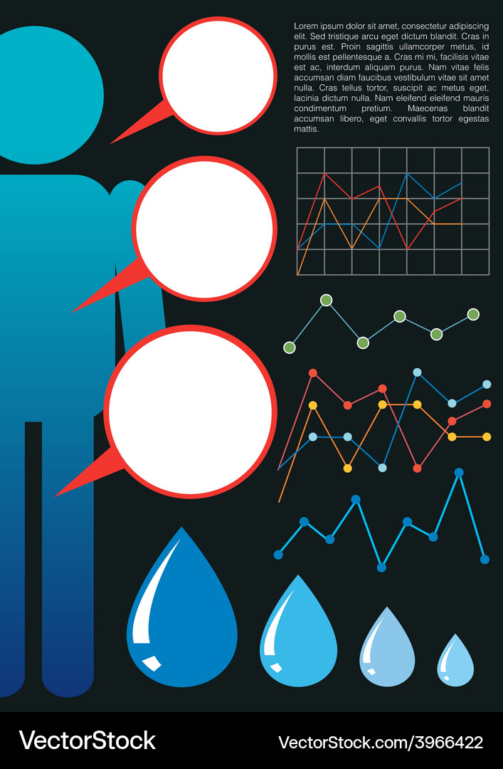 An infographic of a man Royalty Free Vector Image
