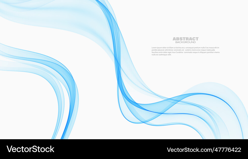 Blue wavy swirling lines smoky background Vector Image