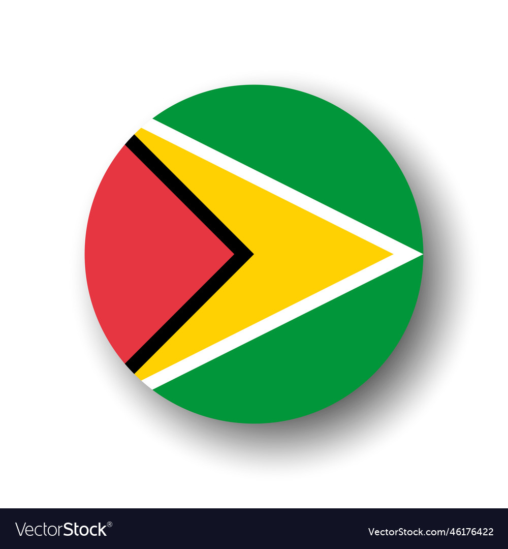 Circle flag of guyana Royalty Free Vector Image