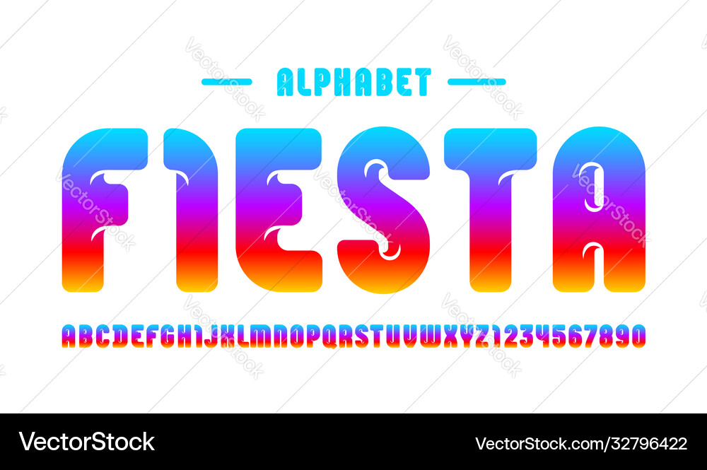Colorful font bold bright alphabet modern letters Vector Image