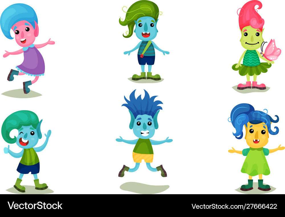 Cute little forest living creatures forest elf Vector Image