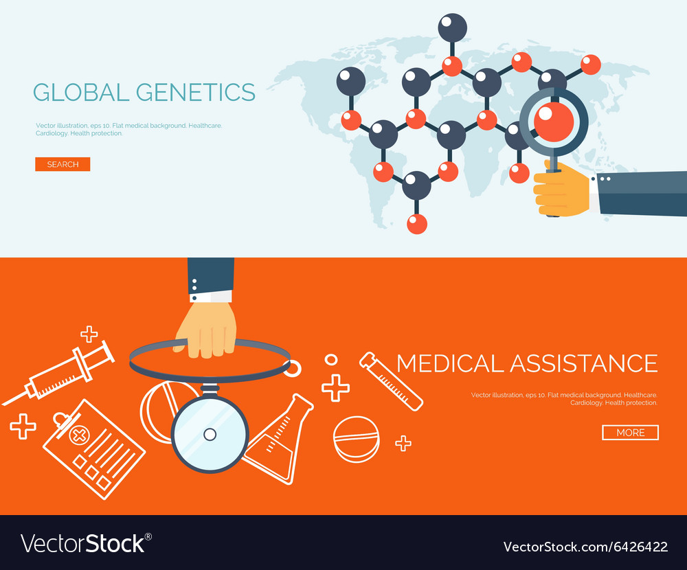 Flat header medical Royalty Free Vector Image - VectorStock