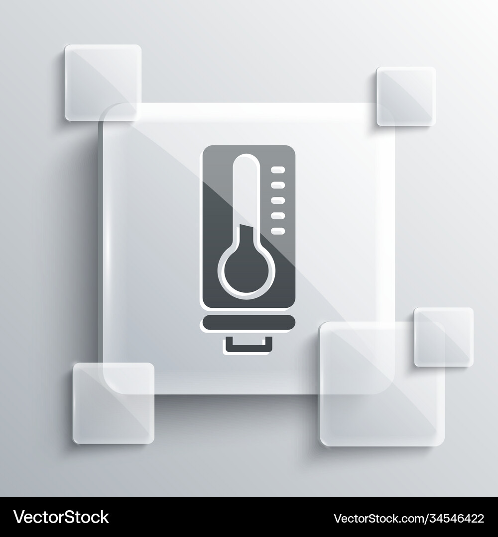 Grey meteorology thermometer measuring heat Vector Image