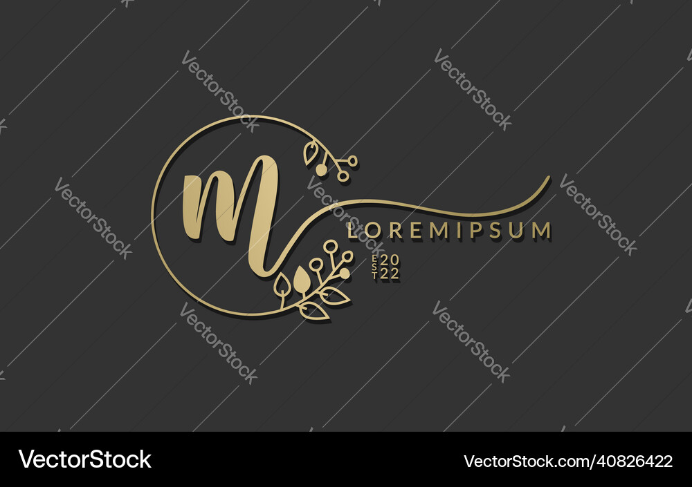 Handwritten signature monogram letter m Royalty Free Vector