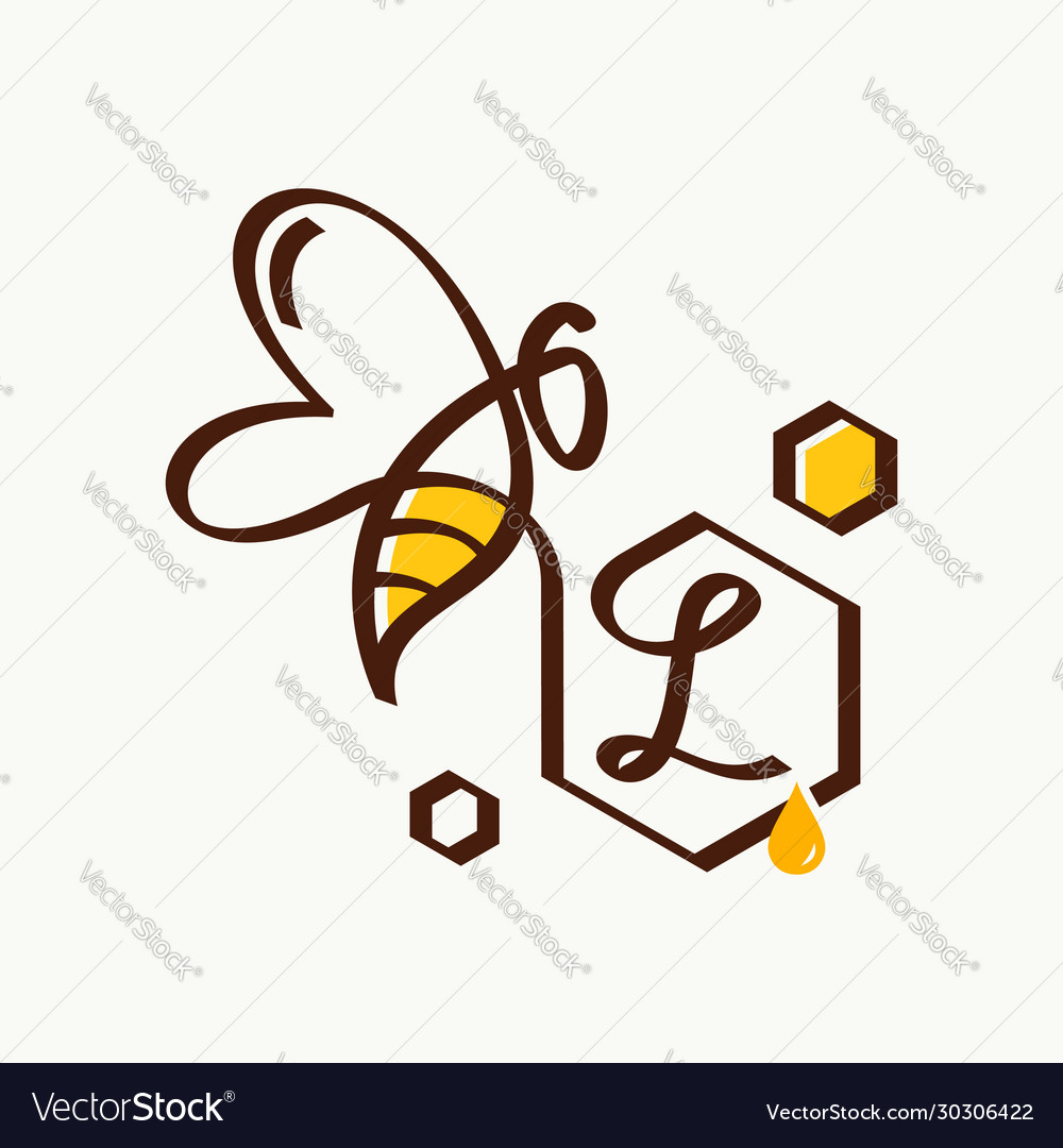 Initial l bee logo Royalty Free Vector Image - VectorStock