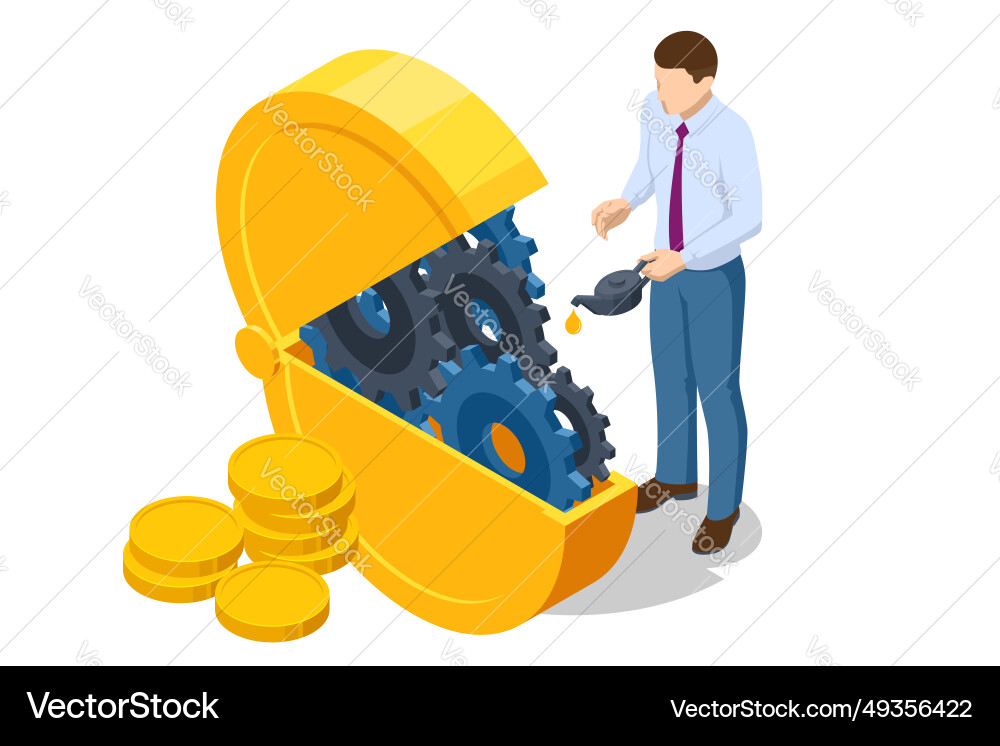 Isometric investment strategy portfolio Royalty Free Vector