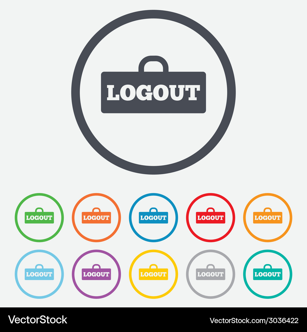 Logout sign icon log out symbol lock Royalty Free Vector