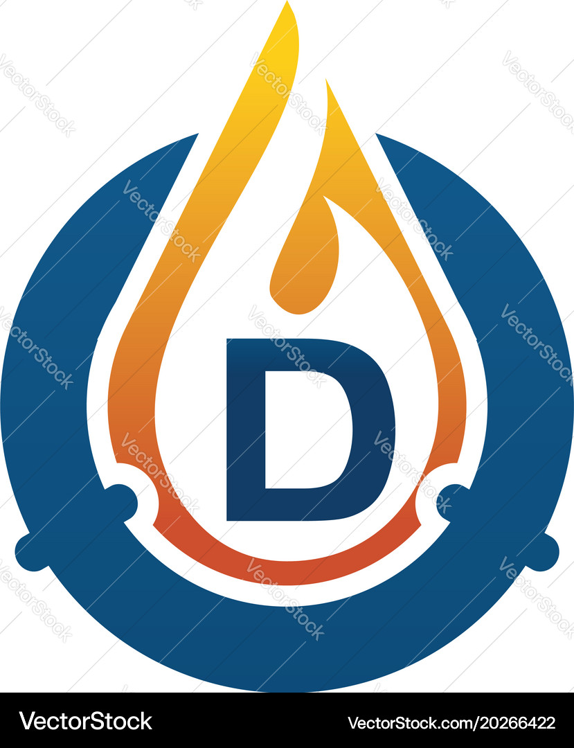 Oil water gas pipe solutions letter d Royalty Free Vector