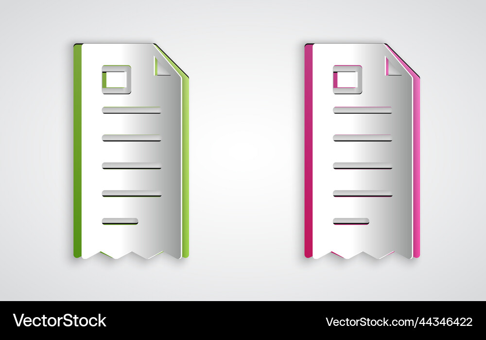 Paper cut check and financial check icon Vector Image
