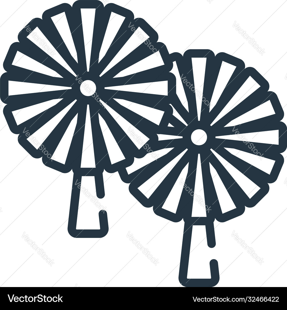 Pom pom icon isolated on white background outline Vector Image