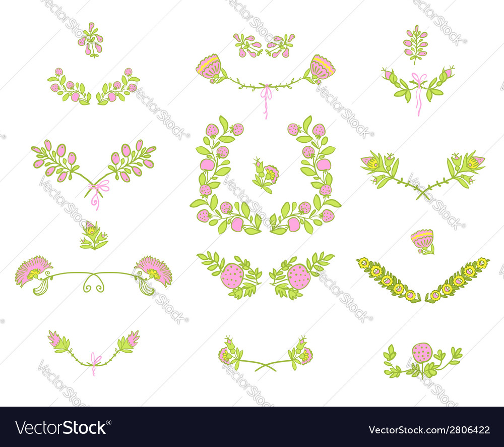 Set of floral graphic design elements Royalty Free Vector Set of floral graphic design elements Royalty Free Vector