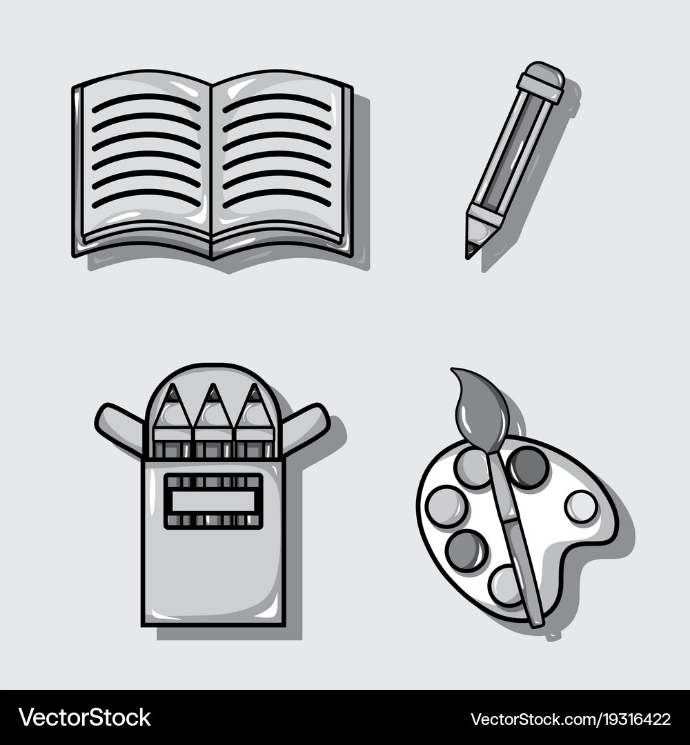 Set school tools design to study and learn Vector Image