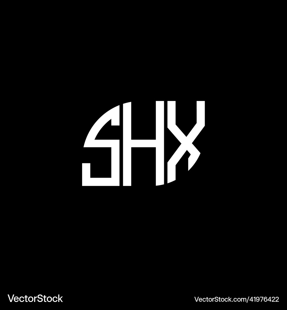 Shx letter logo design on black background Vector Image
