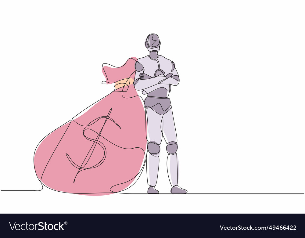 Single continuous line drawing robots lean Vector Image Single continuous line drawing robots lean Vector Image