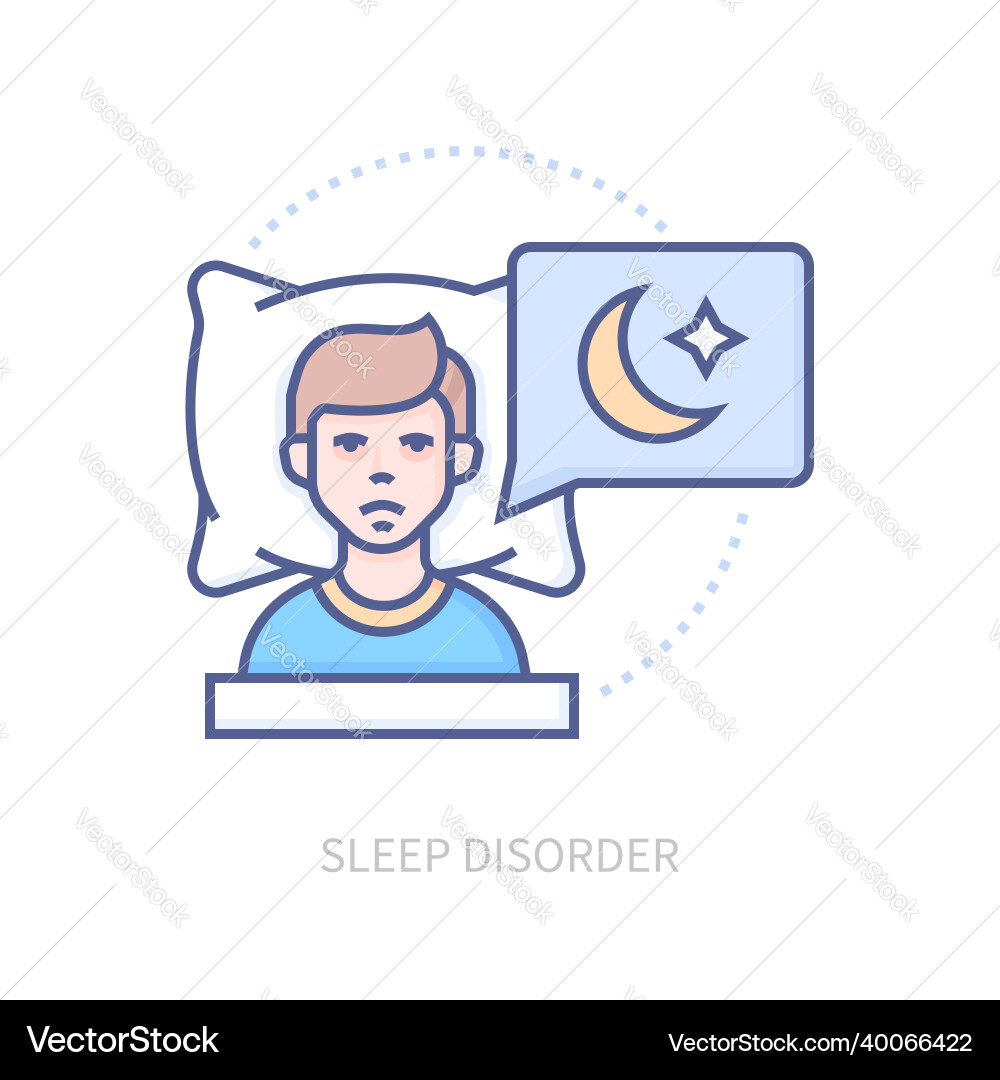 Sleep disorder - modern line design style icon Vector Image