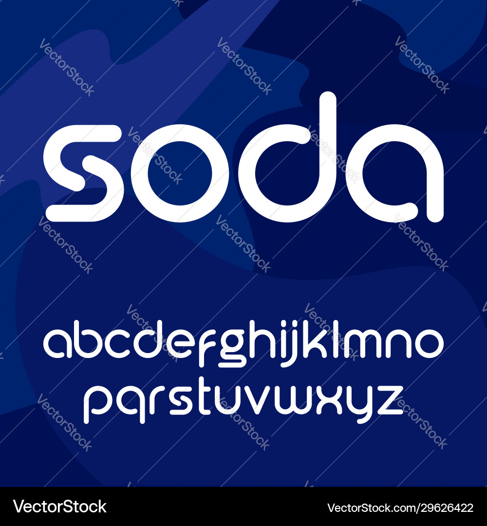 Soda rounded sans serif playful font Royalty Free Vector