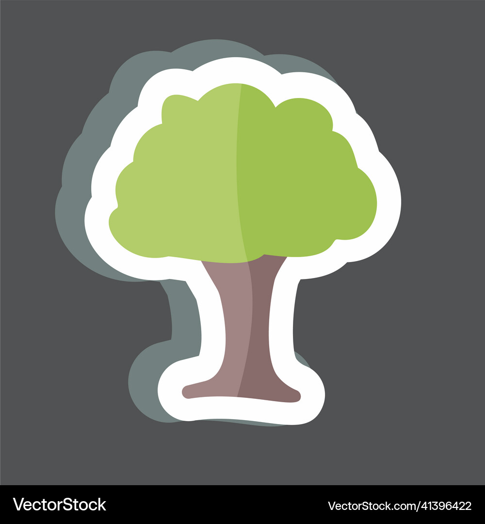 Trees sticker in trendy isolated on black Vector Image