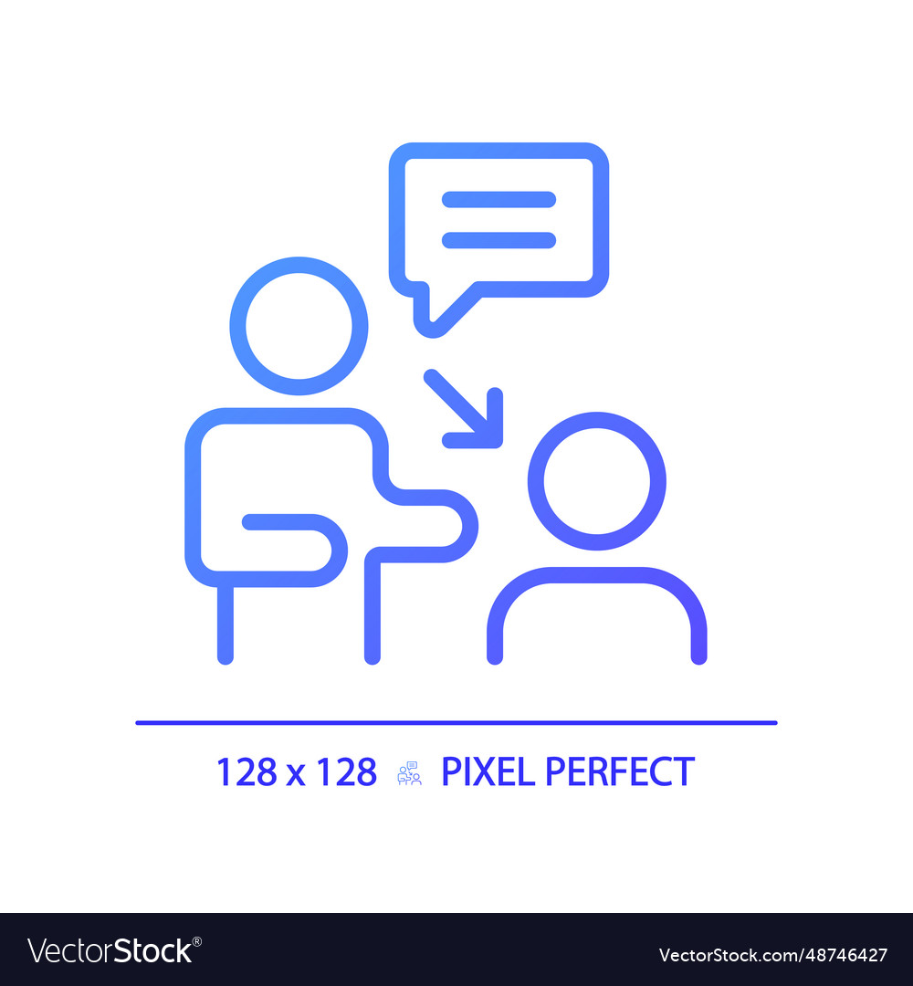 2d thin linear gradient coaching icon Royalty Free Vector