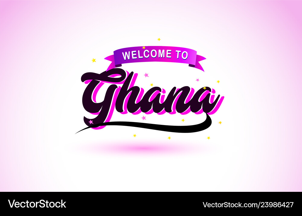 Ghana welcome to creative text handwritten font Vector Image