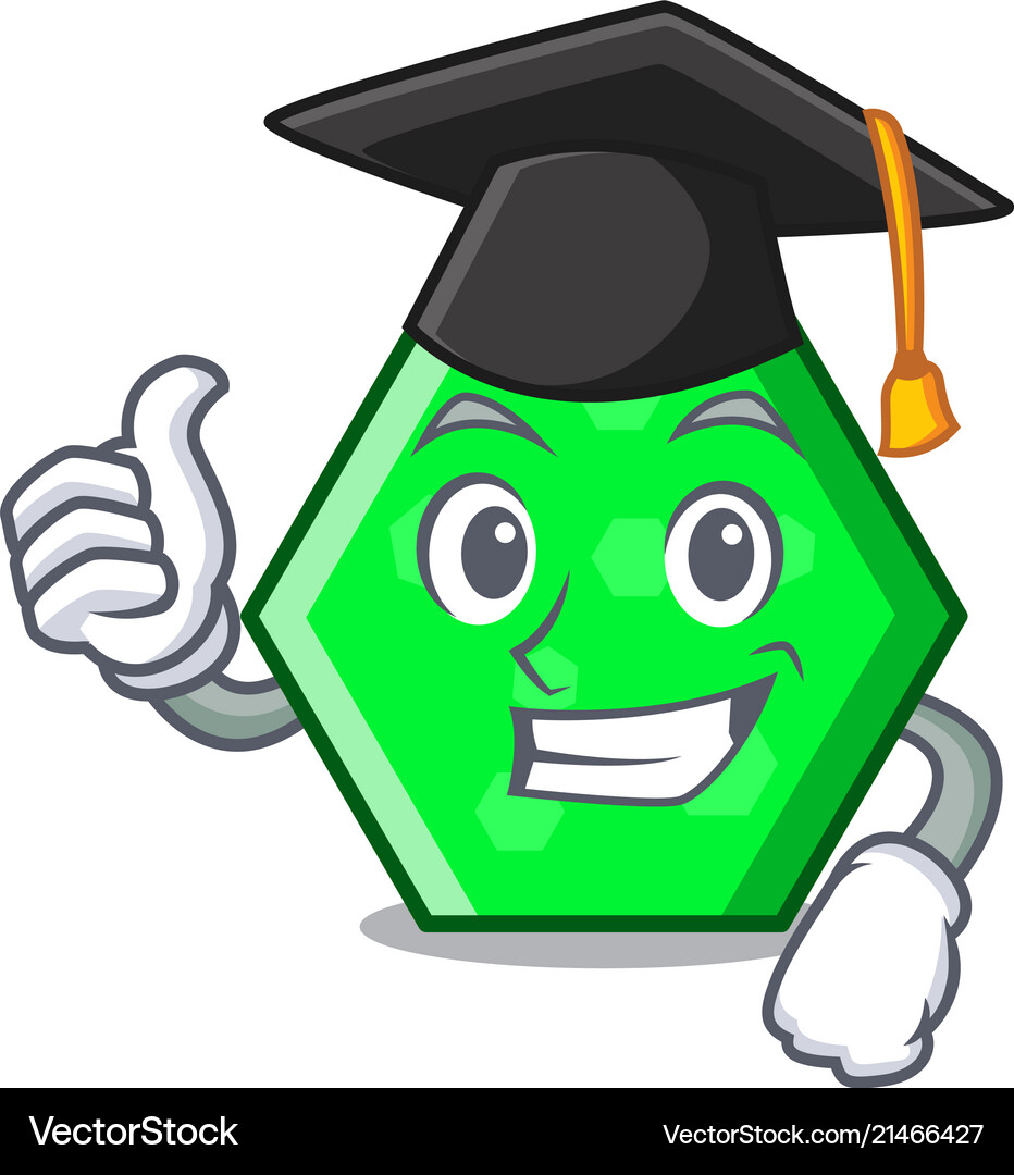 Graduation octagon character cartoon style Vector Image